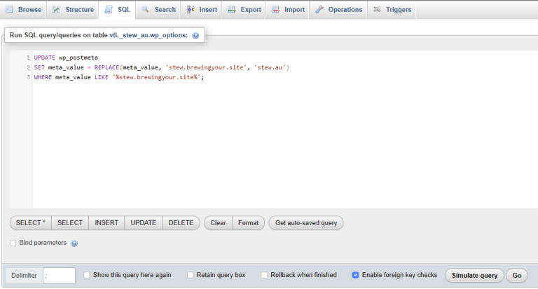 Search And Replace In Mysql Using Phpmyadmin Stewart Rodgers